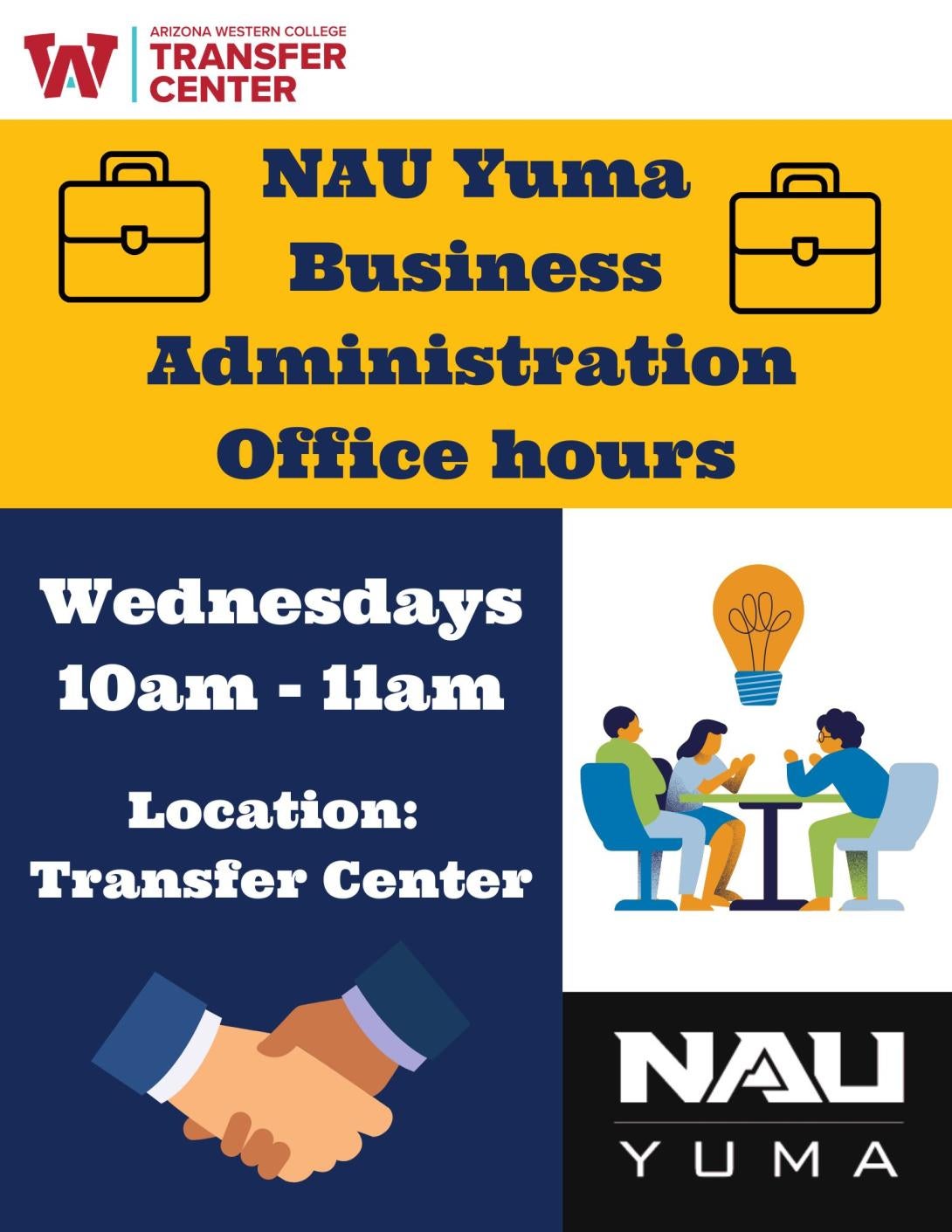 NAU Yuma Business Administration Office Hours at the AWC Transfer Center | Arizona Western College